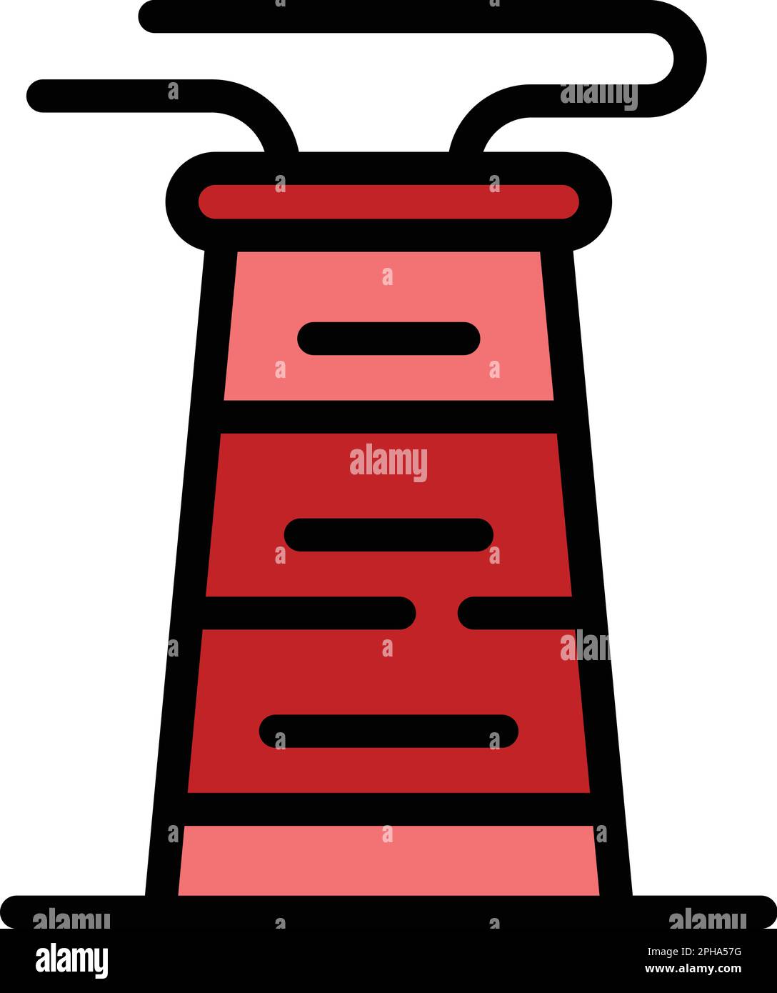 Refinery chimney icon. Outline Refinery chimney vector icon for web design isolated on white ...