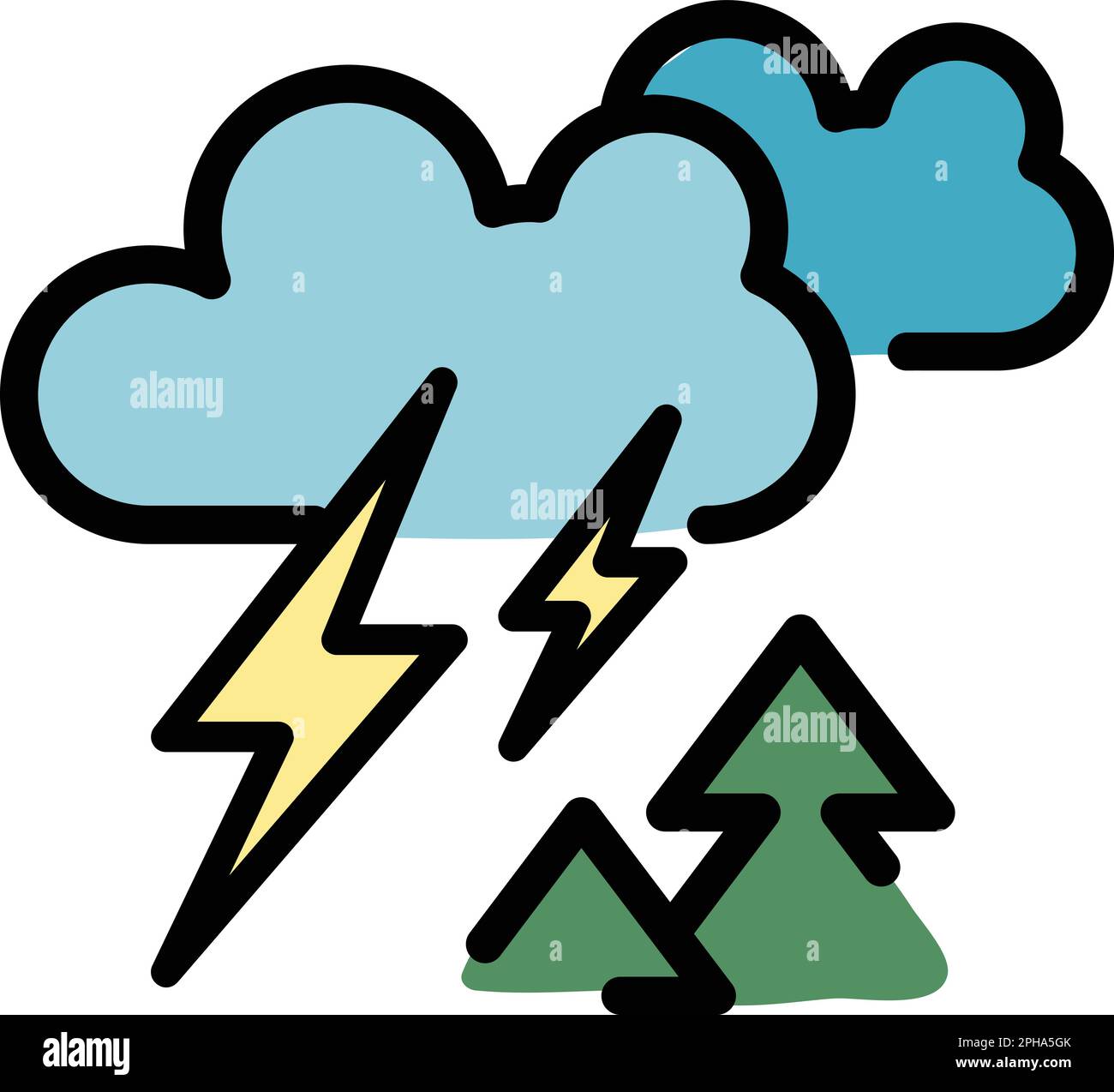 Forest thunder icon. Outline forest thunder vector icon for web design ...