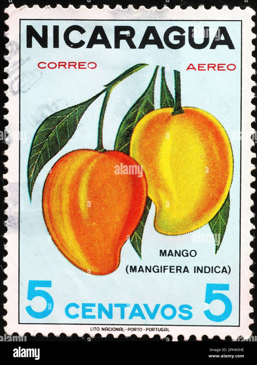 Mango fruits on postage stamp of Nicaragua Stock Photo - Alamy