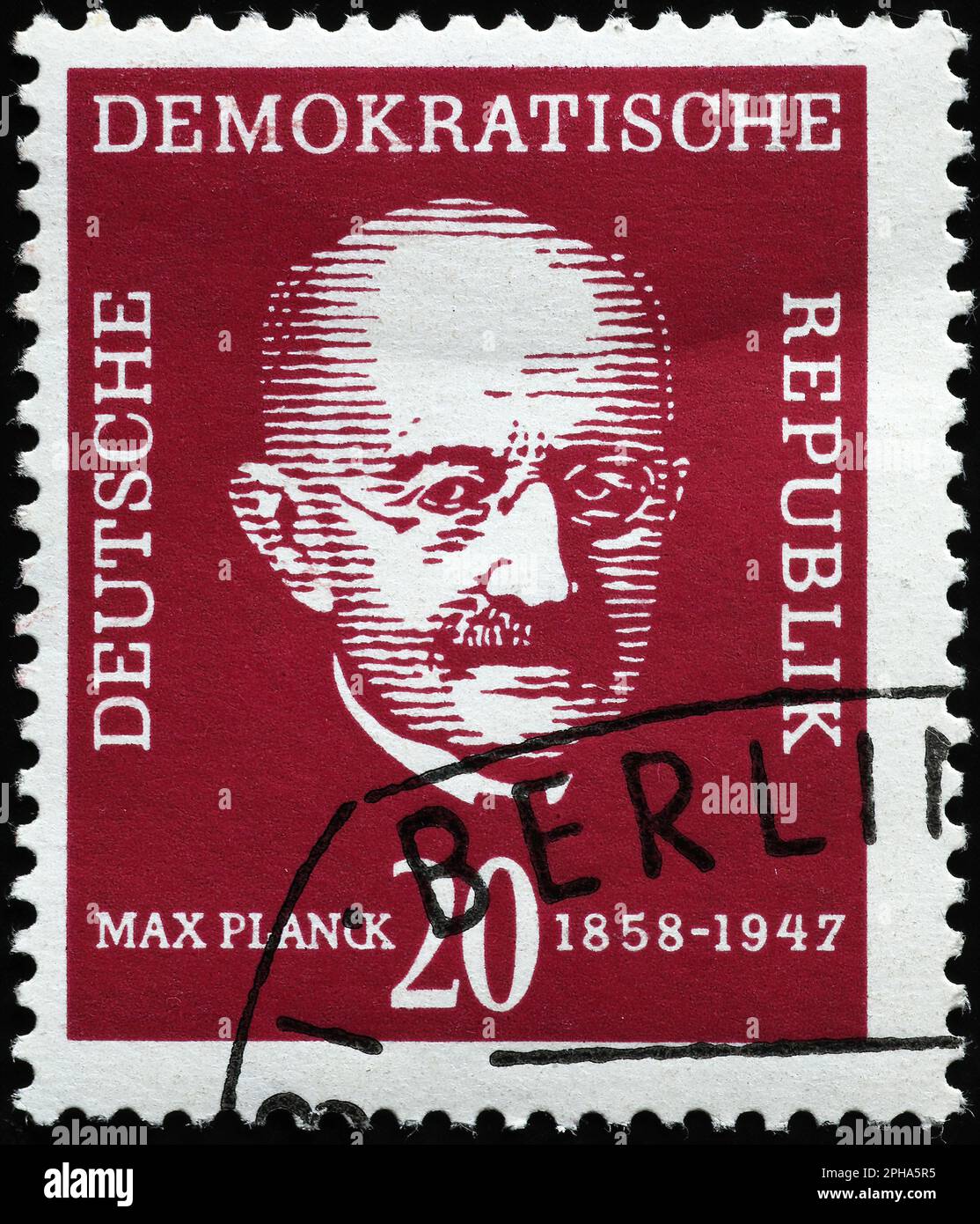 Max Planck portrait on gerrman postage stamp Stock Photo - Alamy