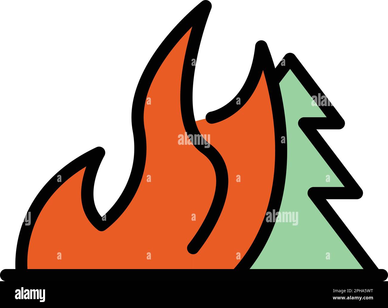 Natural wildfire icon. Outline Natural wildfire vector icon for web ...
