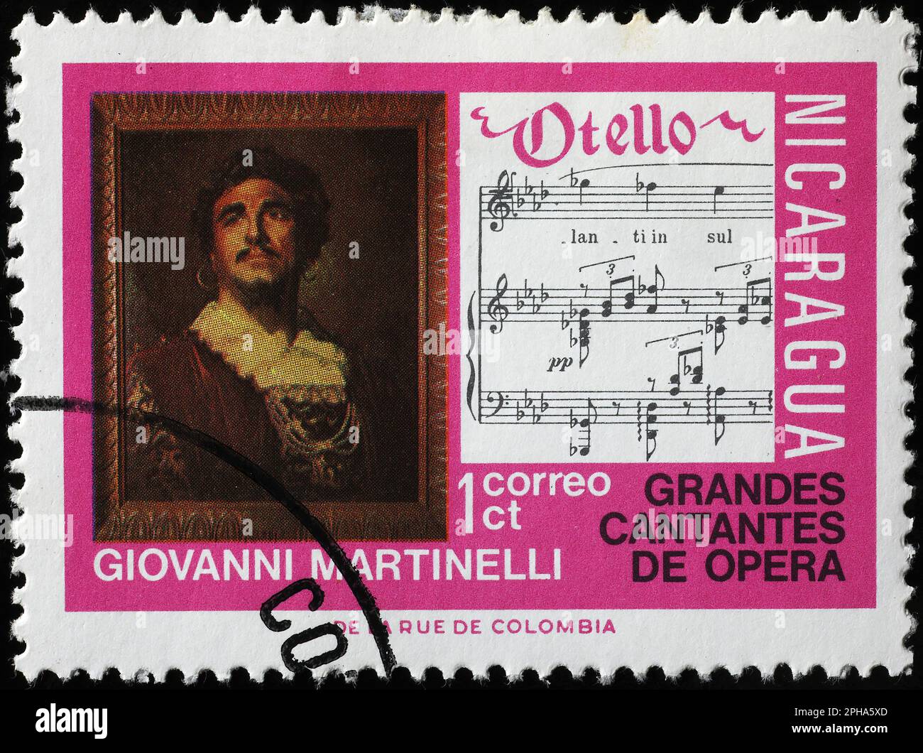 Music sheet of 'Otello' by Giuseppe Verdi on stamp Stock Photo - Alamy