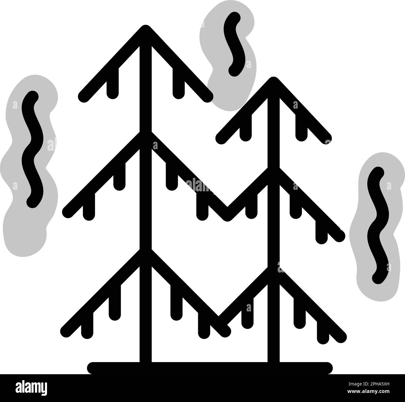 Burned forest icon. Outline Burned forest vector icon for web design ...