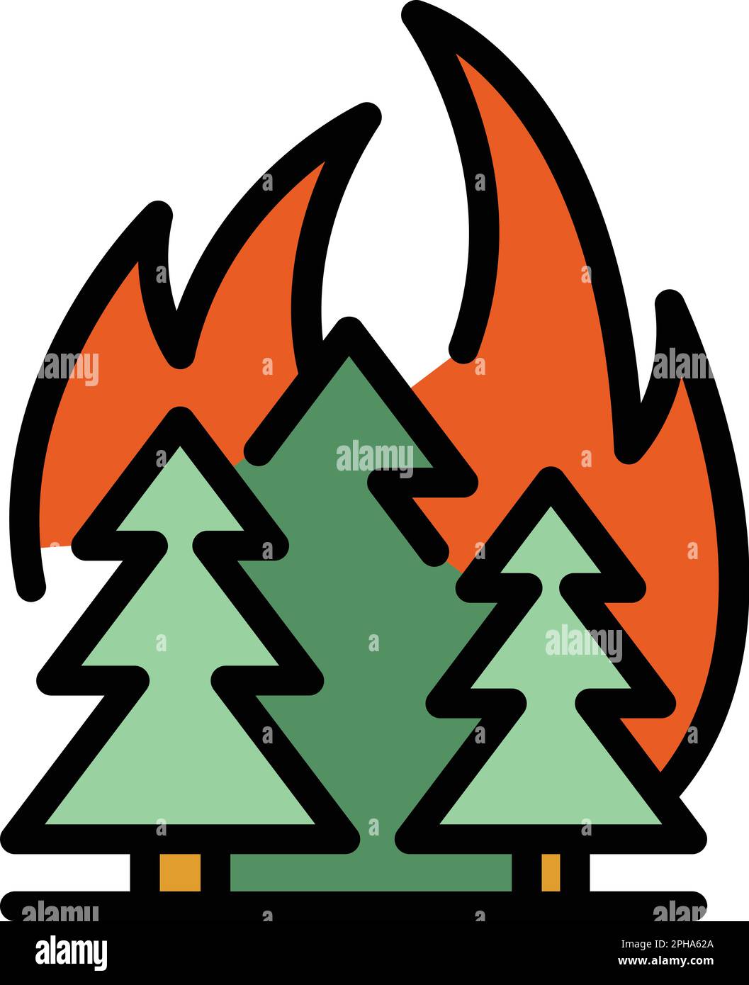 Forest blazing icon. Outline forest blazing vector icon for web design ...