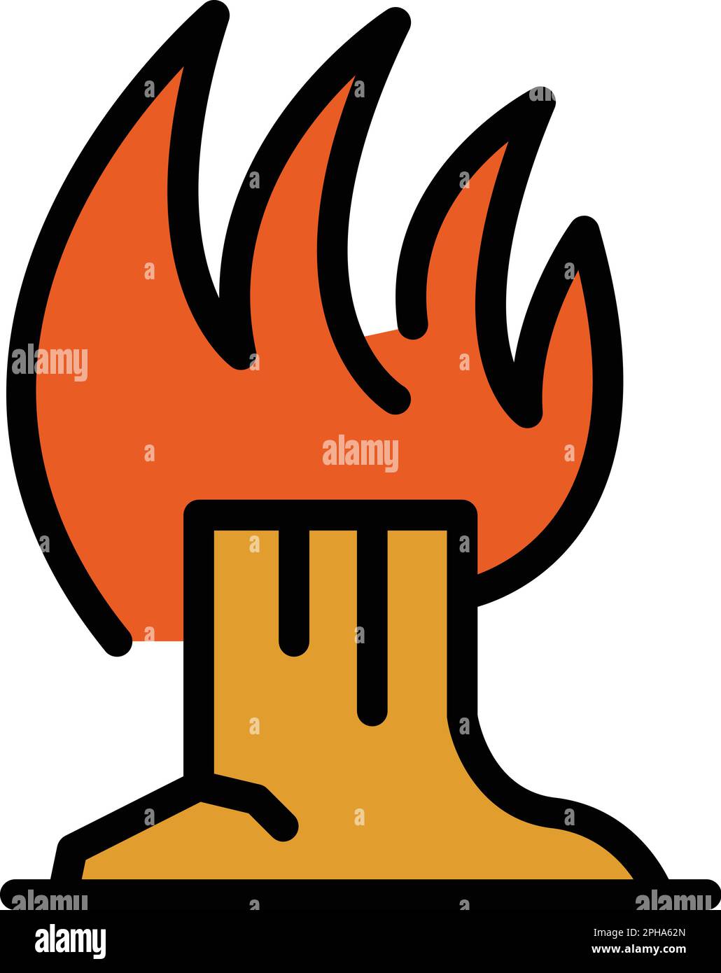 Flame trunk icon. Outline Flame trunk vector icon for web design ...