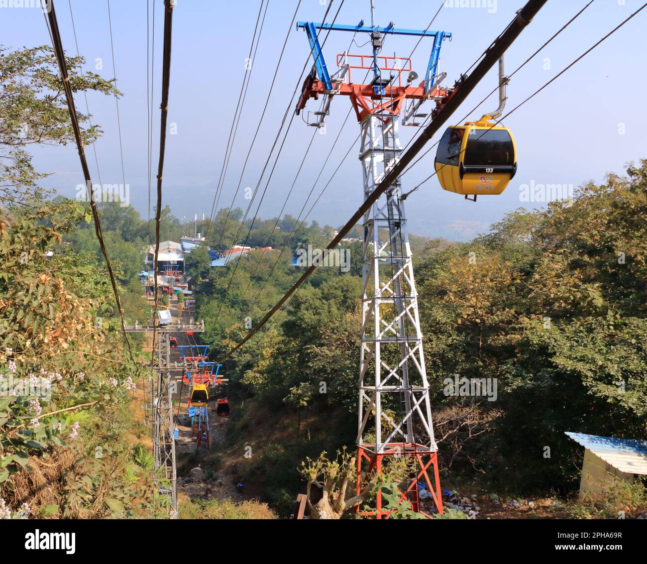December 24 2022 - Pavagadh, Gujarat in India: Cable car to Shree ...