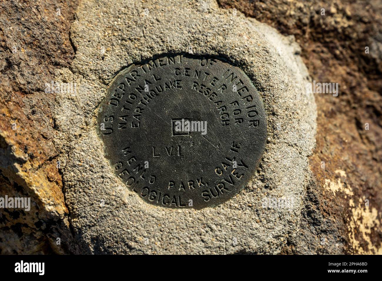 Earthquake Research Marker On Broke Off Mountain in Lassen Volcanic ...