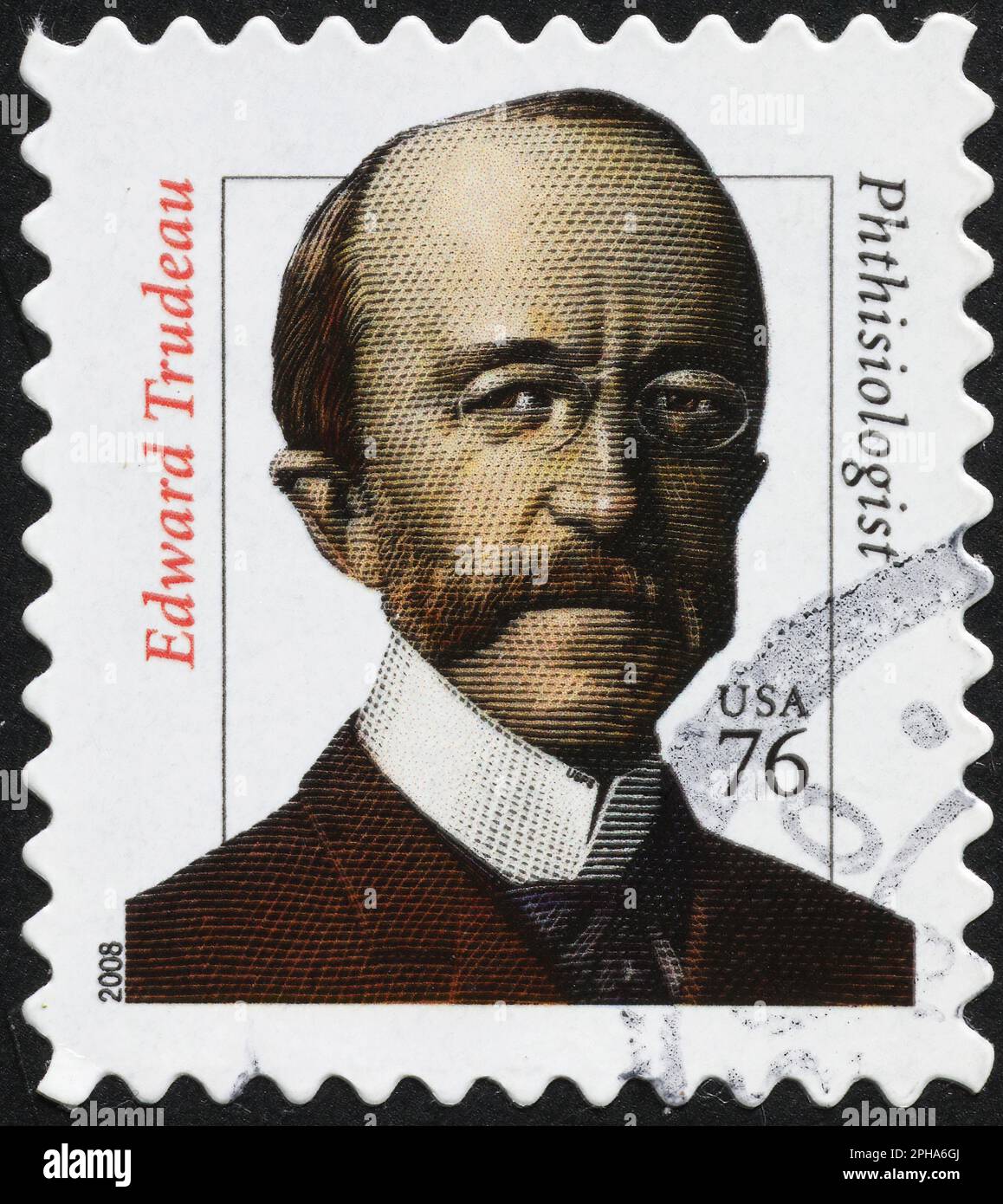 Physiologist Edward Trudeau on american postage stamp Stock Photo - Alamy