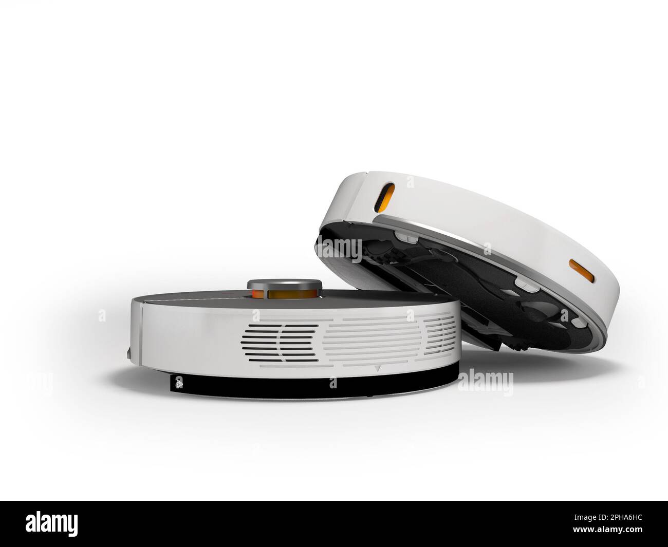 3d illustration assistant robot vacuum cleaner for dry and wet cleaning ...