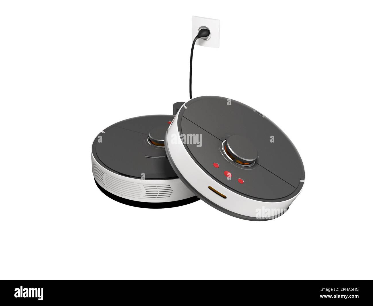 3d illustration assistant robot vacuum cleaner for dry and wet cleaning ...