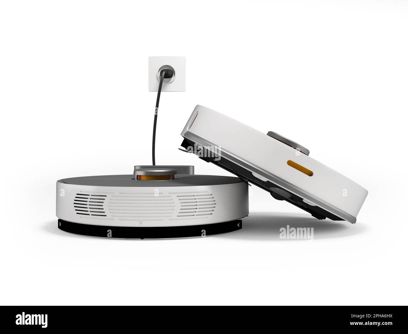 3d illustration assistant robot vacuum cleaner for dry and wet cleaning ...