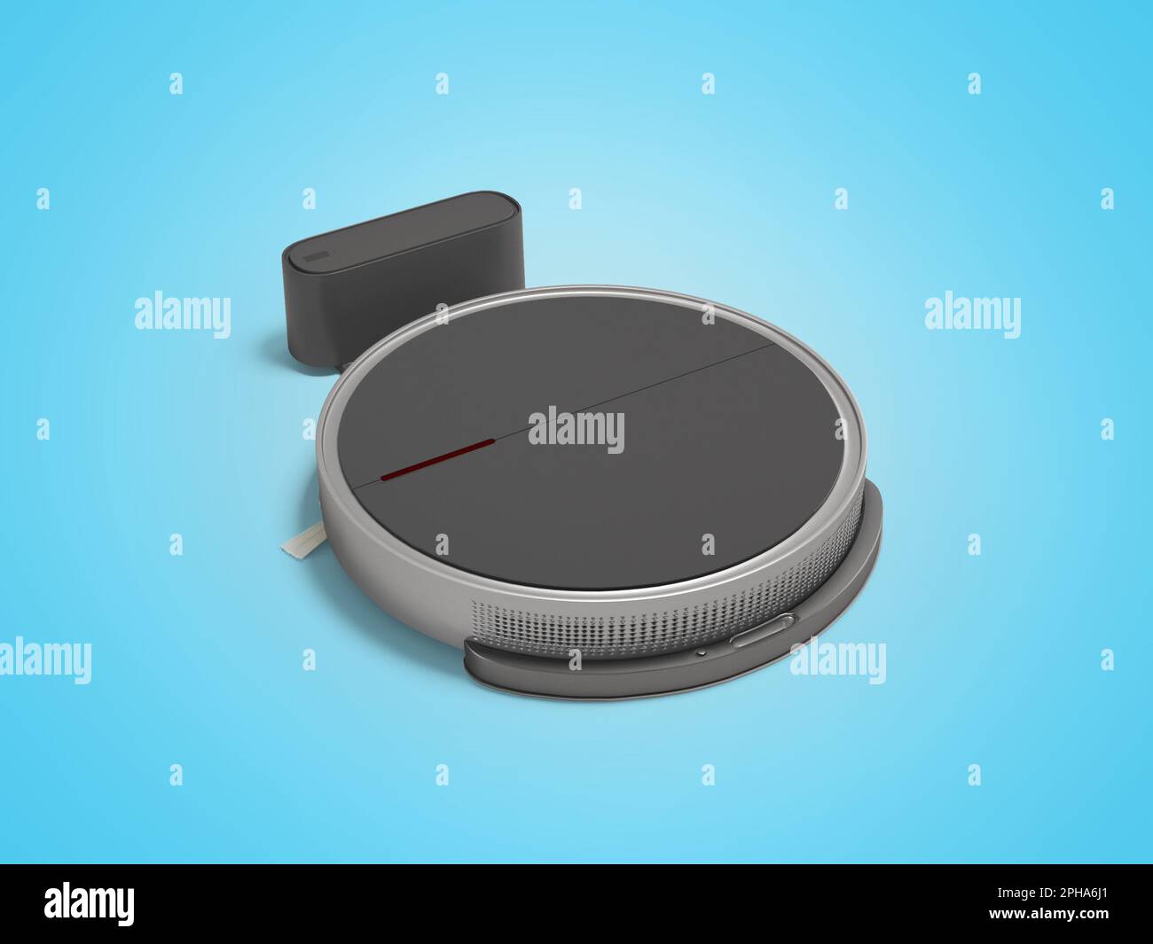 3d illustration gray slim robot vacuum cleaner for dry cleaning ...