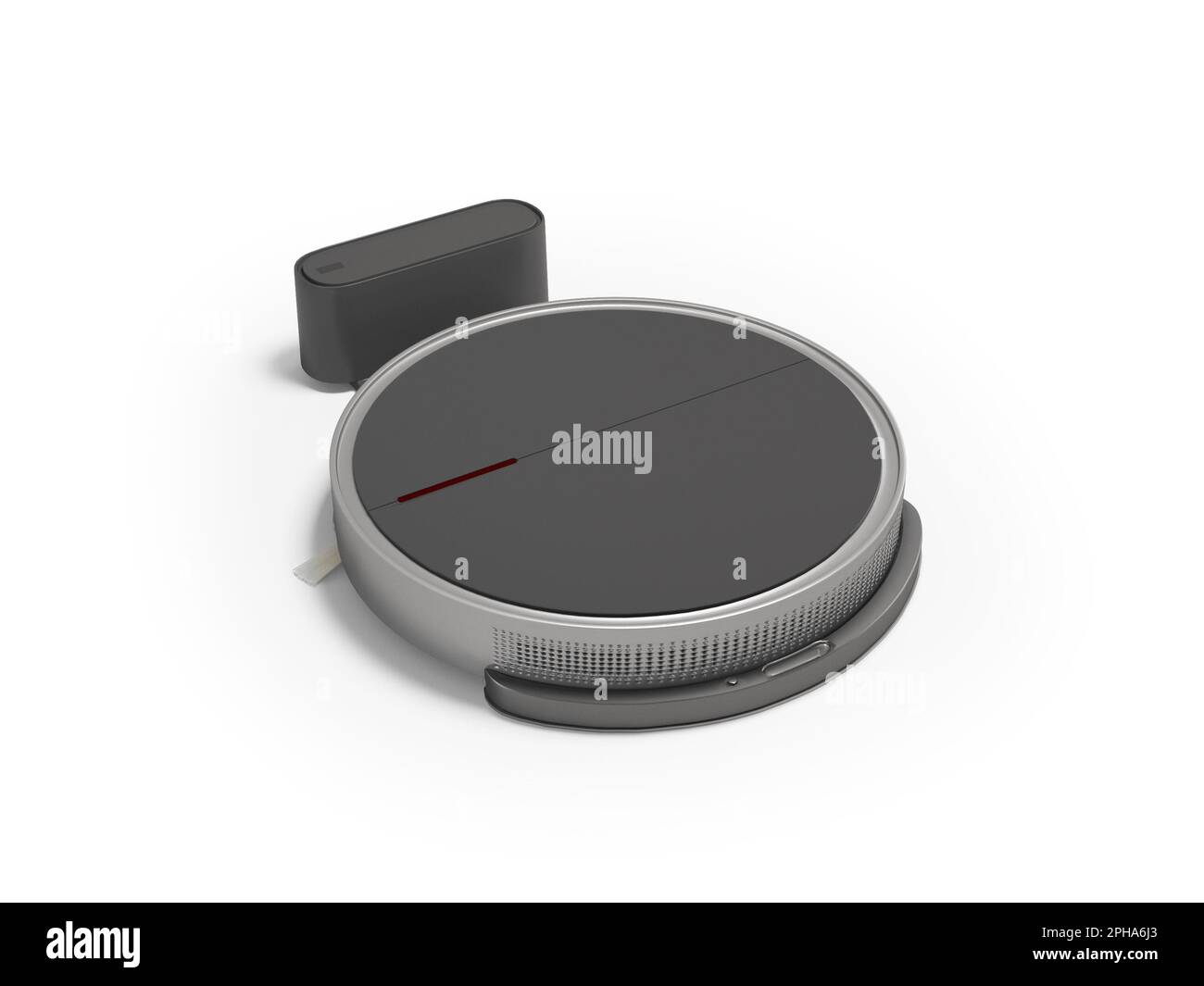 3d illustration gray slim robot vacuum cleaner for dry cleaning ...
