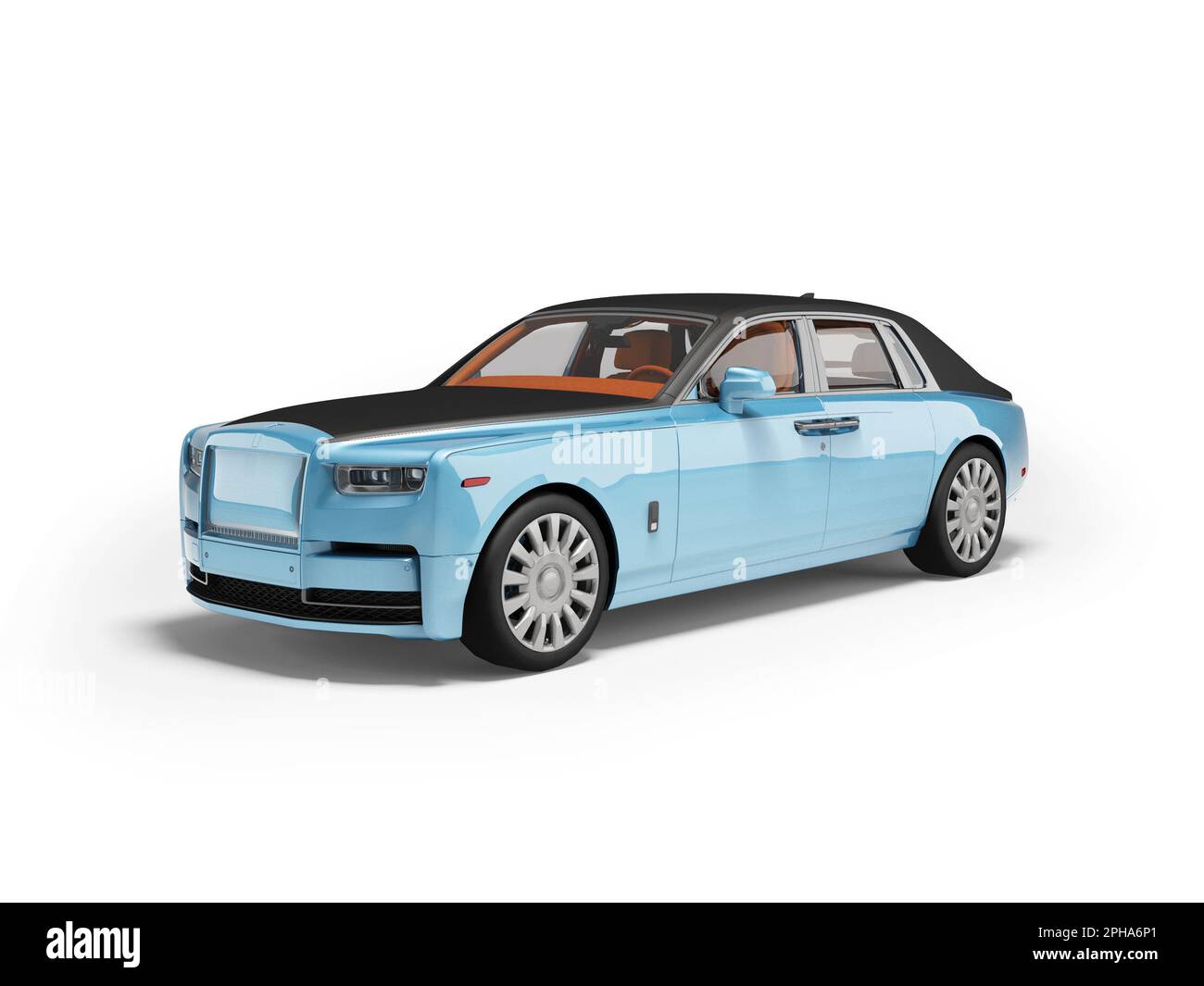 3d illustration of classic electric car with black inserts on white ...