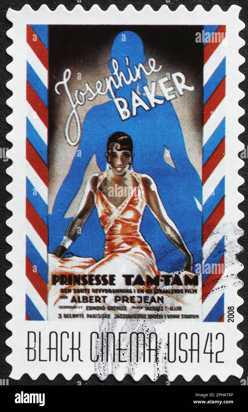 Poster for a movie of Josephine Baker on postage stamp Stock Photo - Alamy