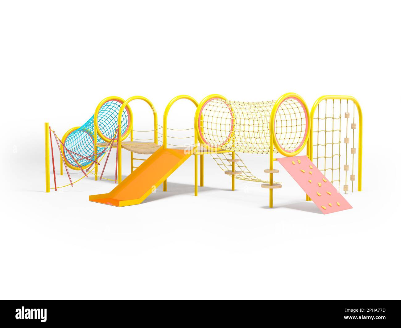 3d illustration of playground for children isolated on white background ...