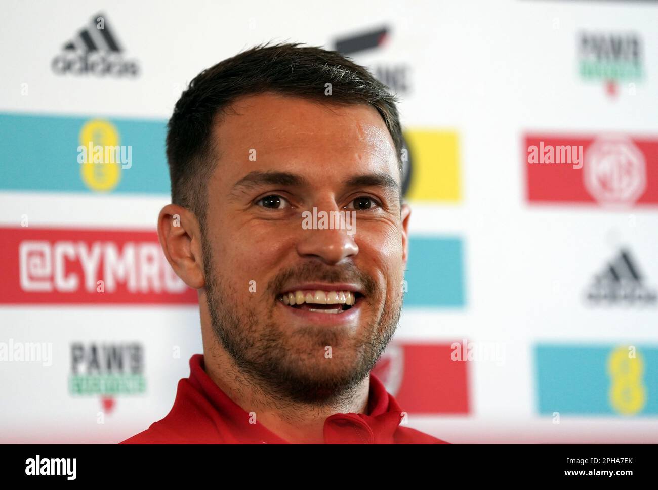 Wales' Aaron Ramsey during a press conference at Vale Resort, Hensol ...