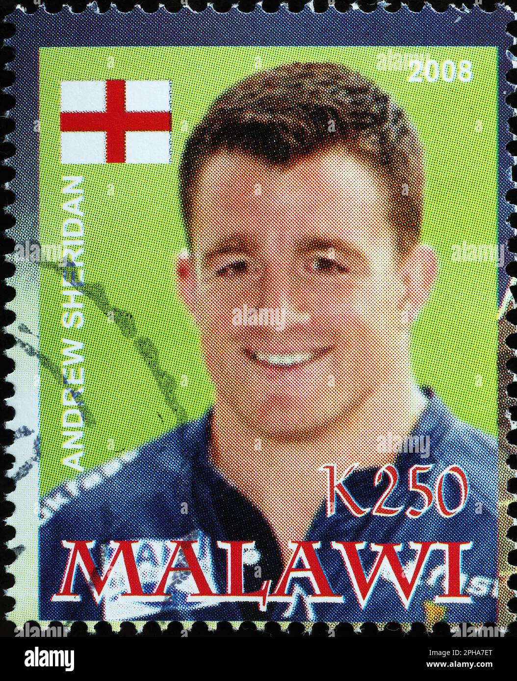 Retired english rugby union player Andrew Sheridan on postage stamp ...