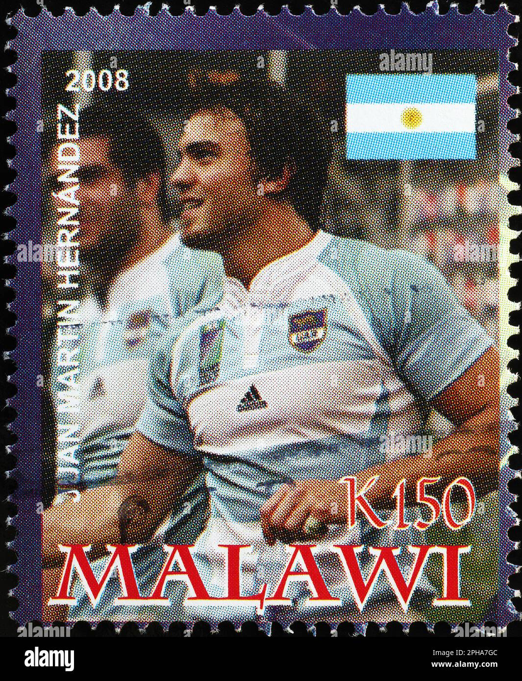 Retired Argentine rugby player Juan Martin Hernandez on postage stamp ...