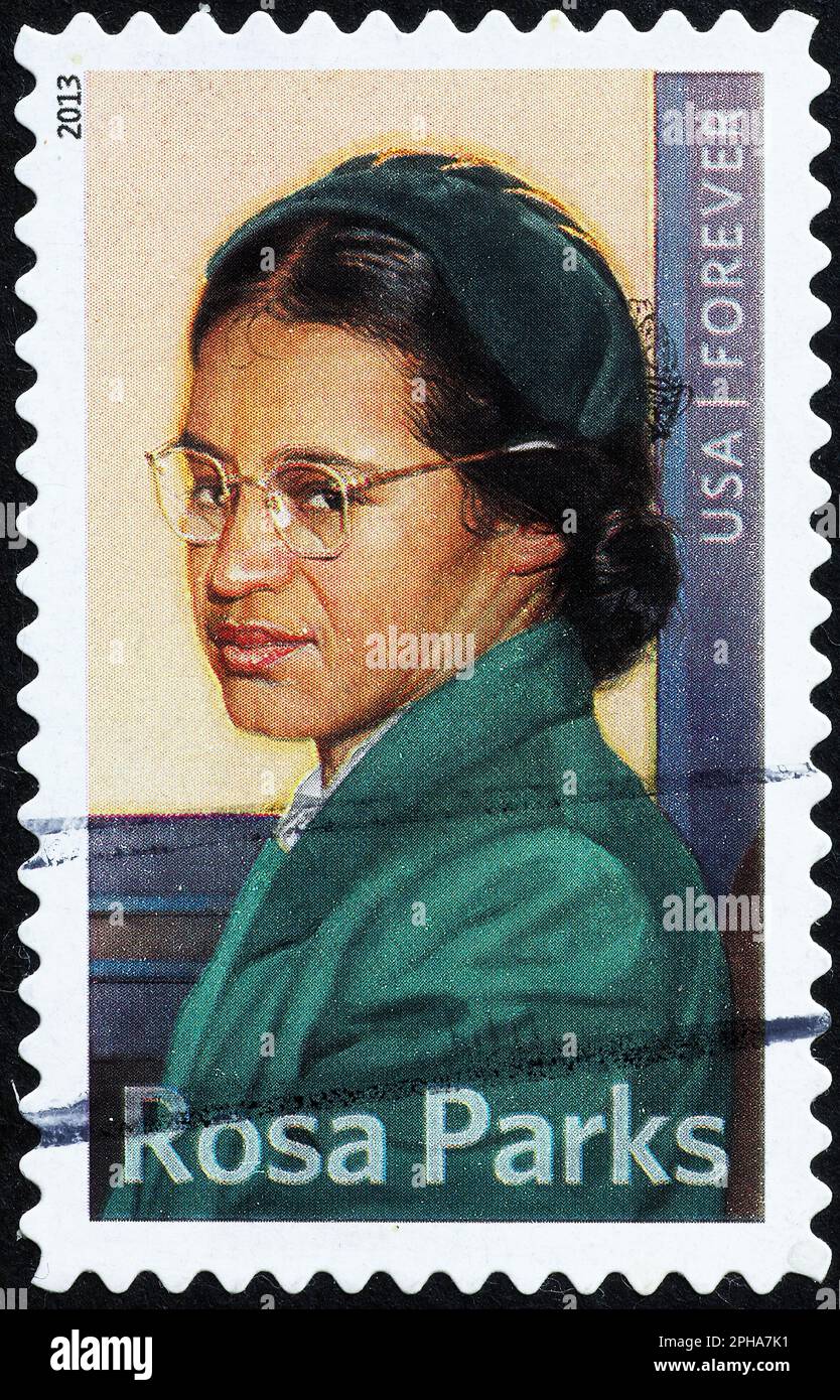 Rosa Parks portrait on american postage stamp Stock Photo - Alamy