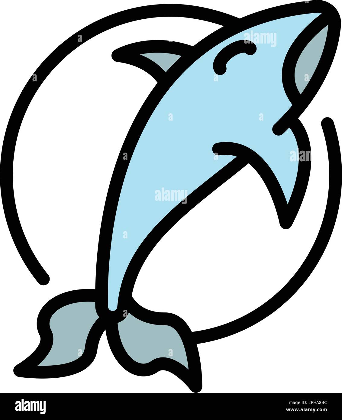 Huge whale icon. Outline Huge whale vector icon for web design isolated ...