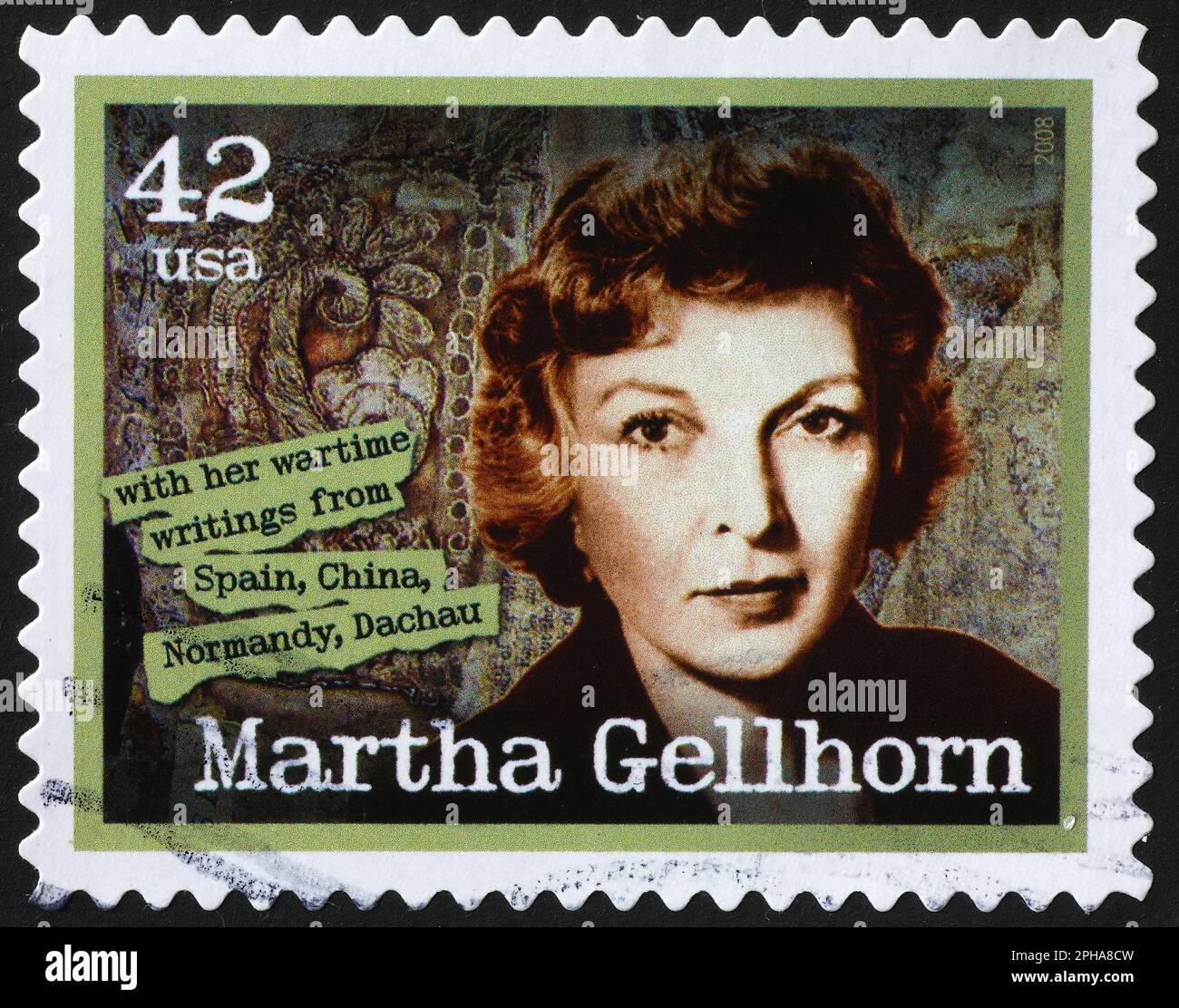 War correspondent Martha Gellhorn on american postage stamp Stock Photo ...