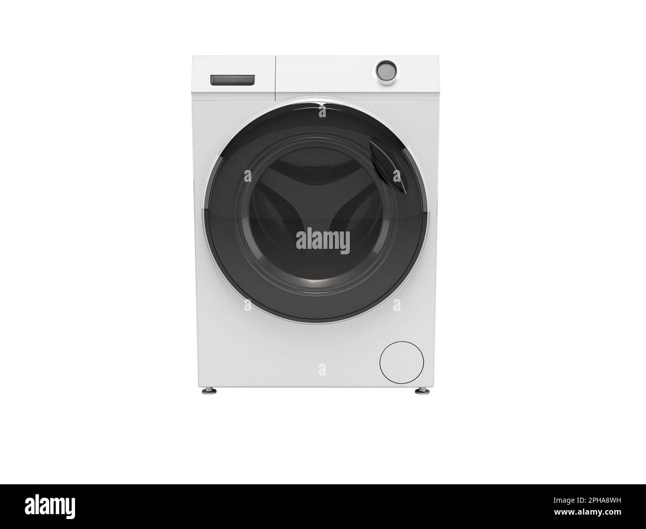 3d illustration washing machine machine with straight drum front view ...