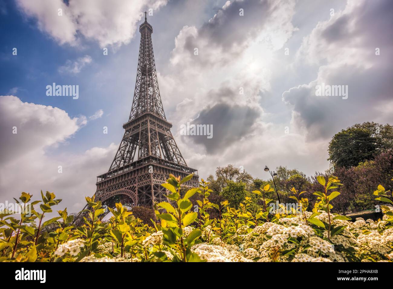 Eiffel Tower during beautiful spring time in Paris, France Stock Photo - Alamy