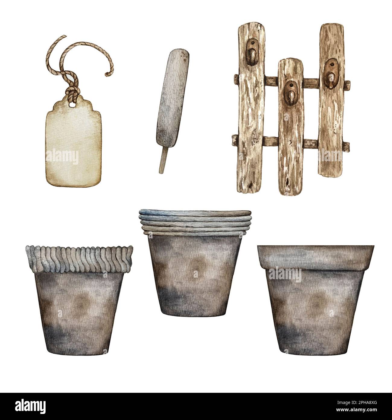 set of items for the garden Stock Photo - Alamy