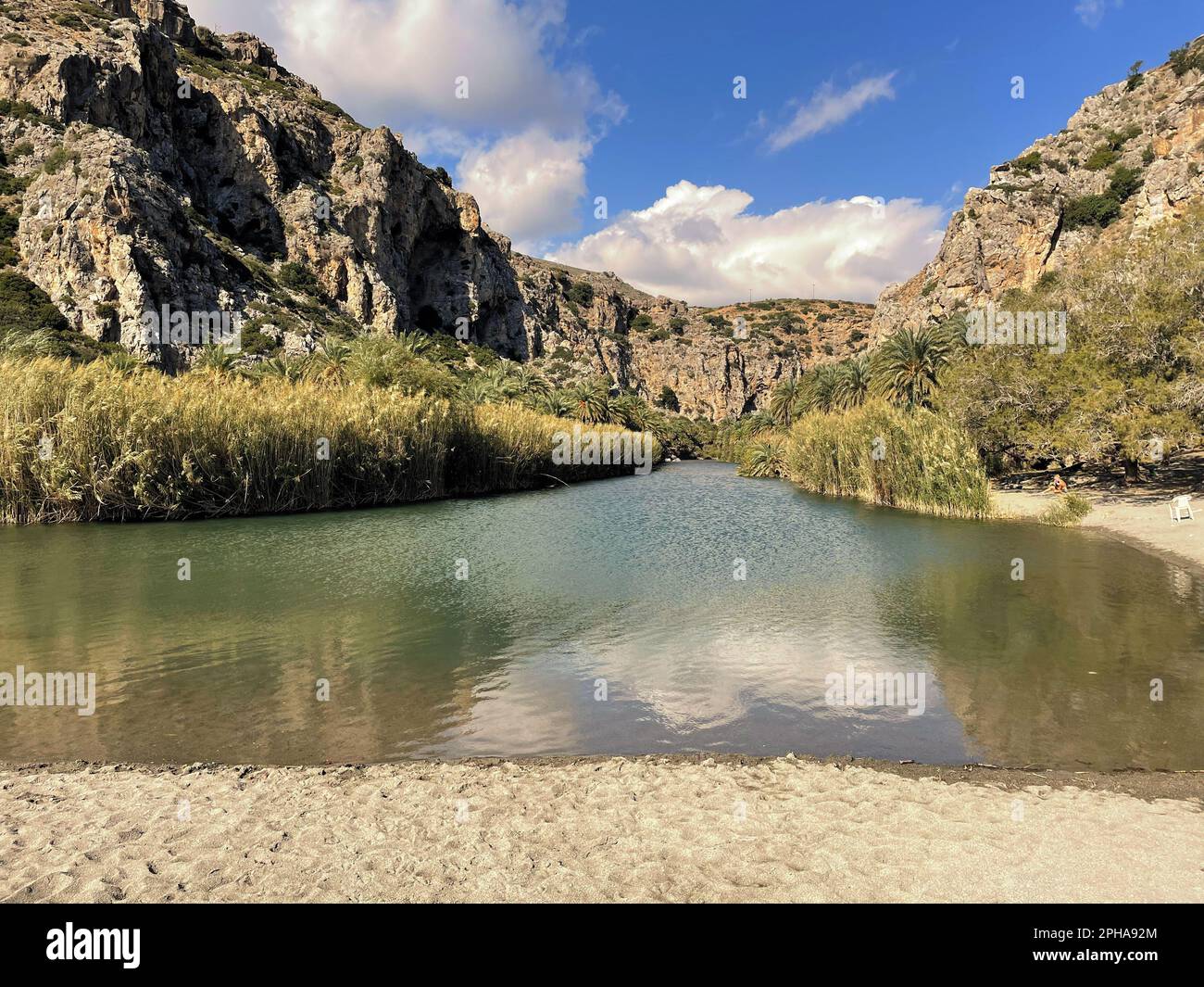 Famous Preveli palm beach on Crete island, Greece Stock Photo - Alamy
