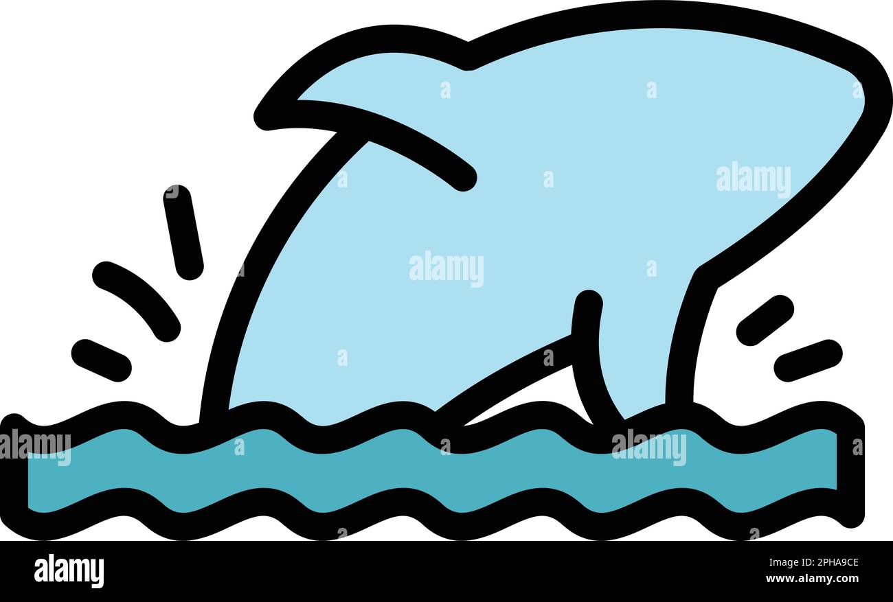 Dolphin predator icon. Outline Dolphin predator vector icon for web ...