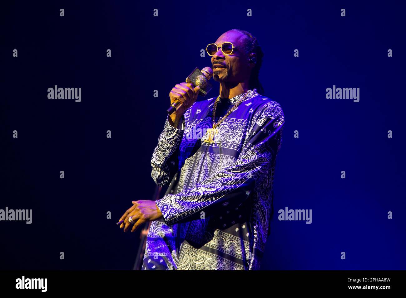 Snoop Dogg holds a concert at Max-Schmeling-Halle in Berlin, Germany on ...