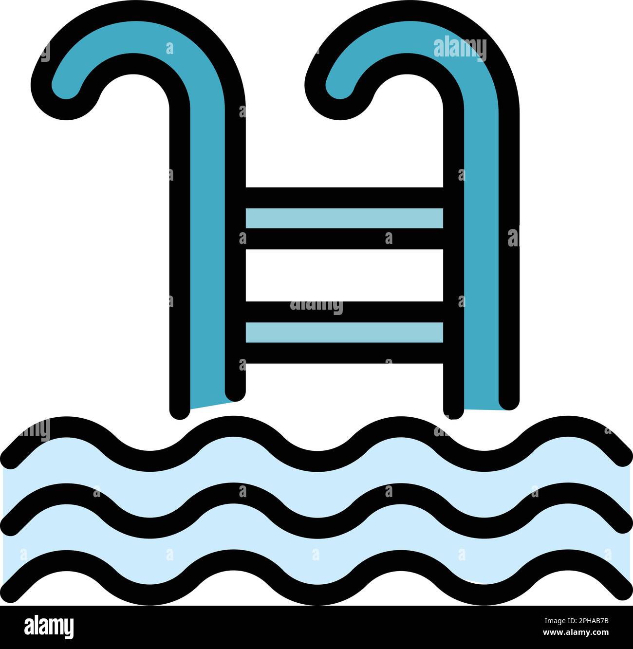 Pool ladder icon. Outline Pool ladder vector icon for web design ...