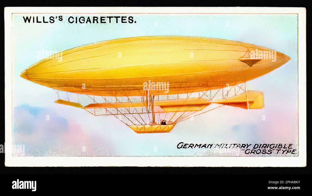 German Military Dirigible - Vintage Cigarette Card Stock Photo - Alamy