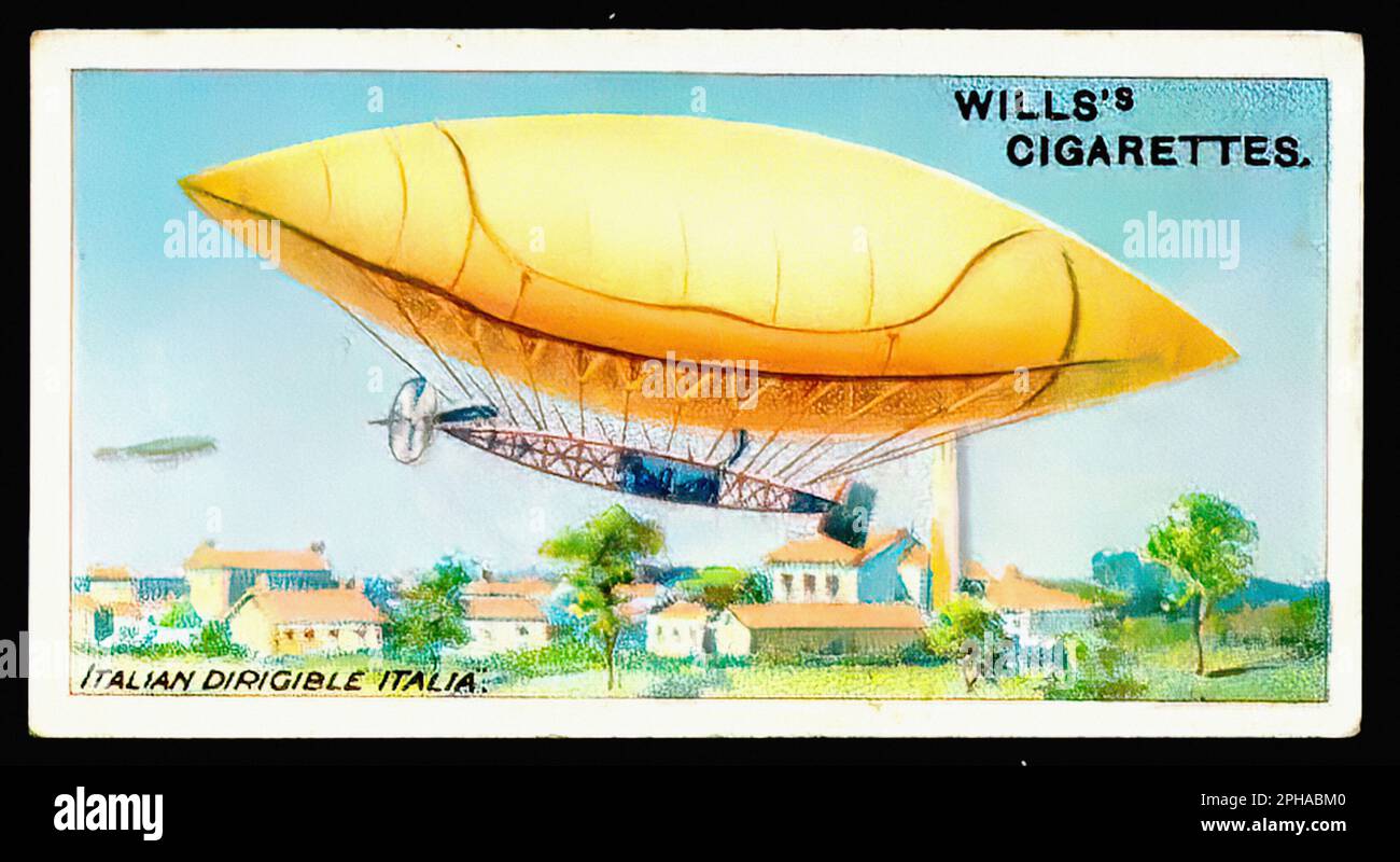 Italian Dirigible Italia - Vintage Cigarette Card Stock Photo - Alamy