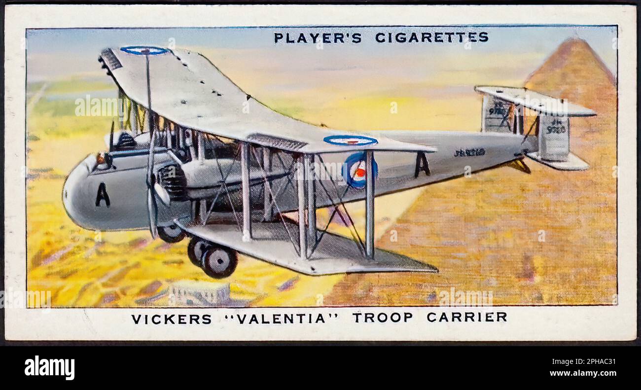 Vickers Valentia - Vintage Cigarette Card Stock Photo - Alamy