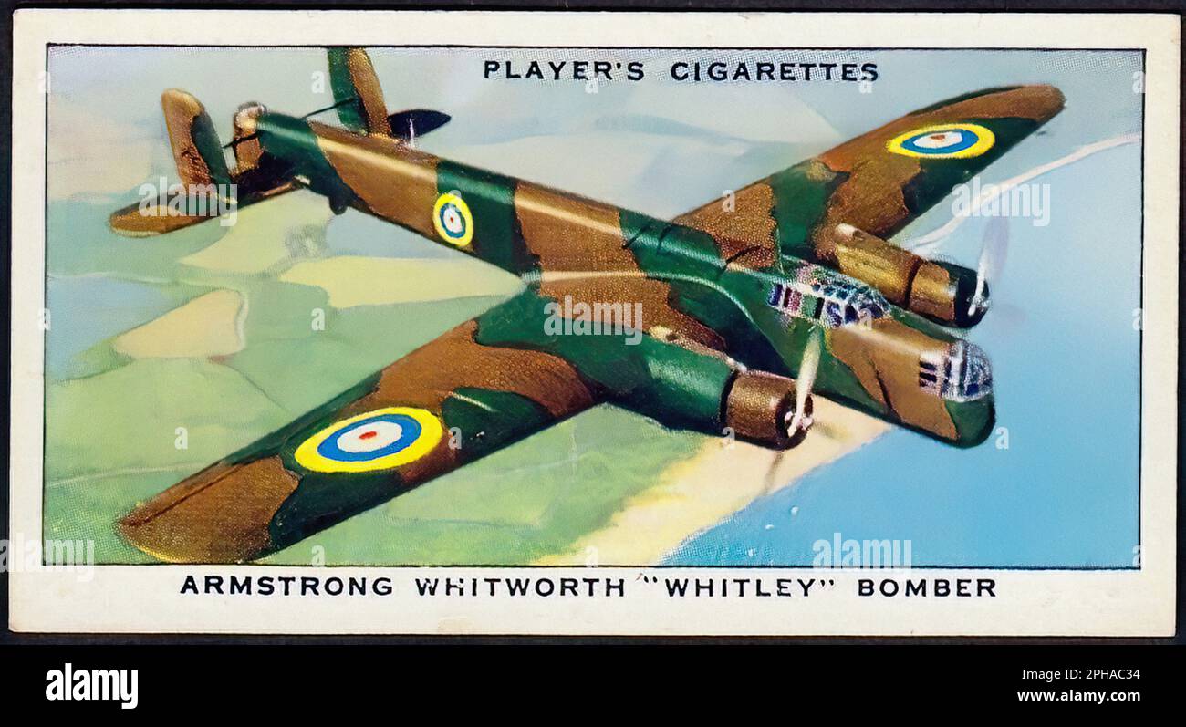 Armstrong Whitworth Whitley - Vintage Cigarette Card Stock Photo - Alamy
