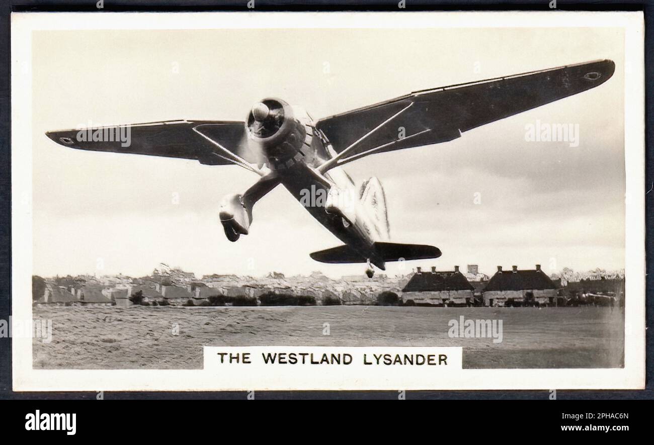 Westland Lysander - Vintage Cigarette Card Stock Photo - Alamy