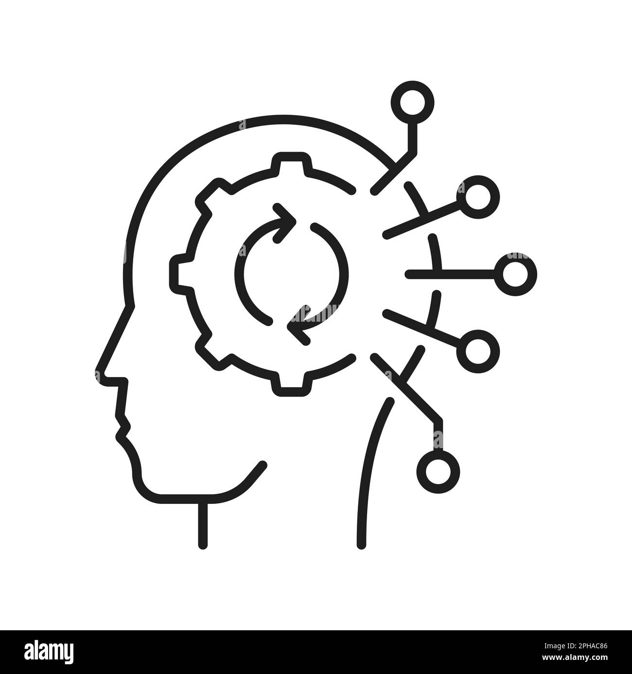 Human brain with rpa robotic process automation, virtual reality and ...