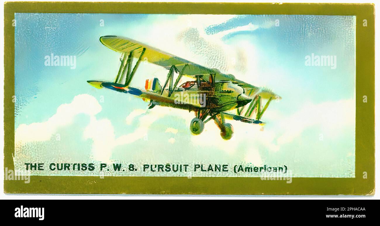 Curtiss P.W.8 Pursuit Plane - Vintage Cigarette Card Stock Photo - Alamy