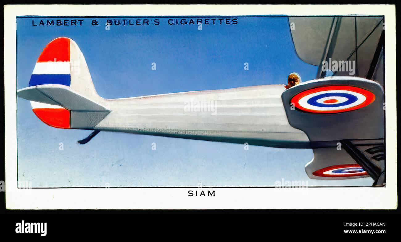 Siamese Aircraft Marks - Vintage Cigarette Card Stock Photo - Alamy