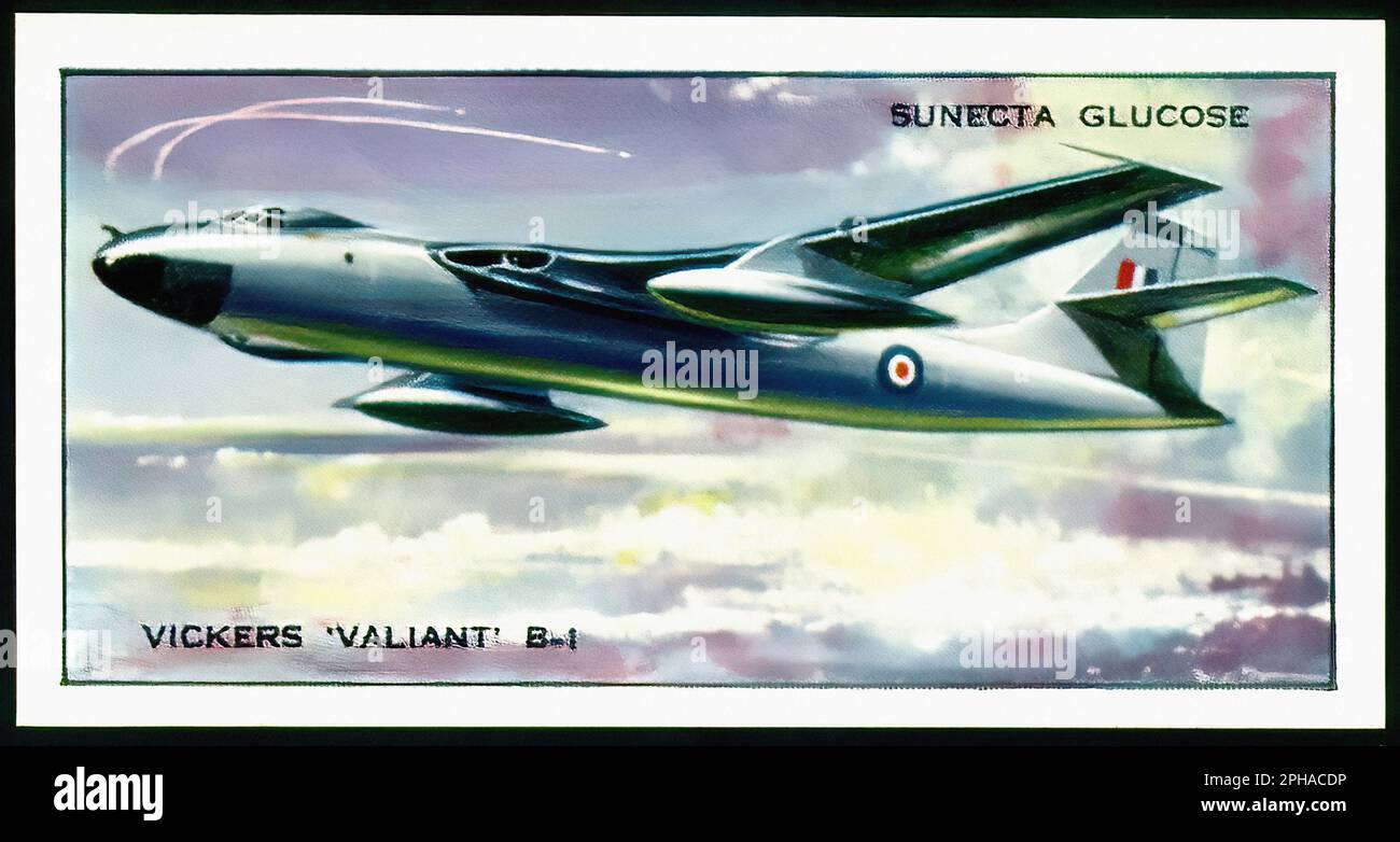 Vickers Valiant - Vintage British Tradecard Stock Photo - Alamy