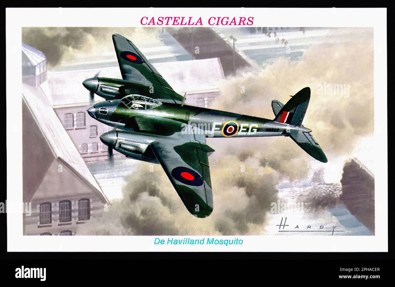 De Havilland Mosquito Fighter-Bomber - Vintage Cigar Card Stock Photo ...