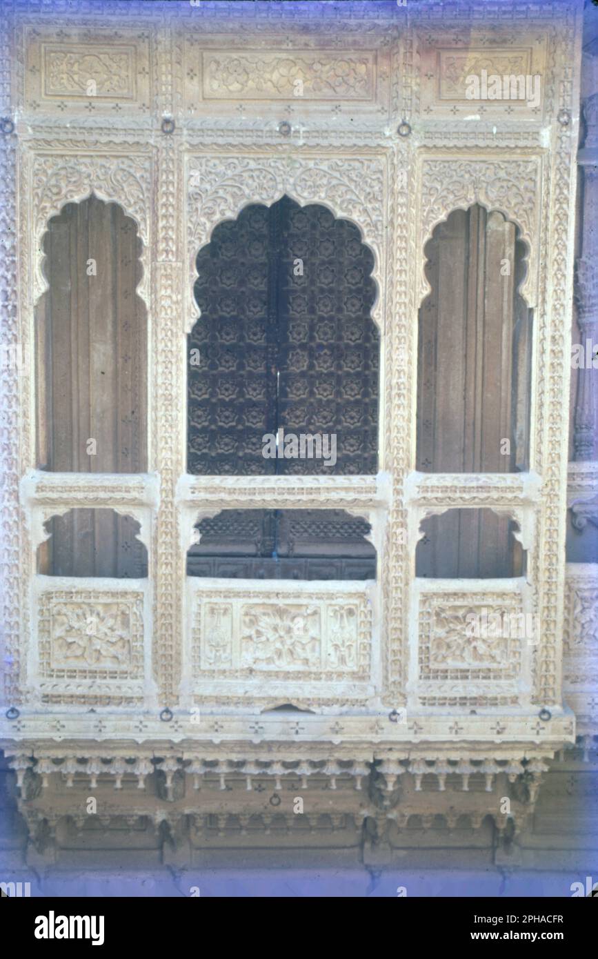 Stone Carved Zarukha with Wooden Door in Haveli at Jaisalmer, Rajasthan ...