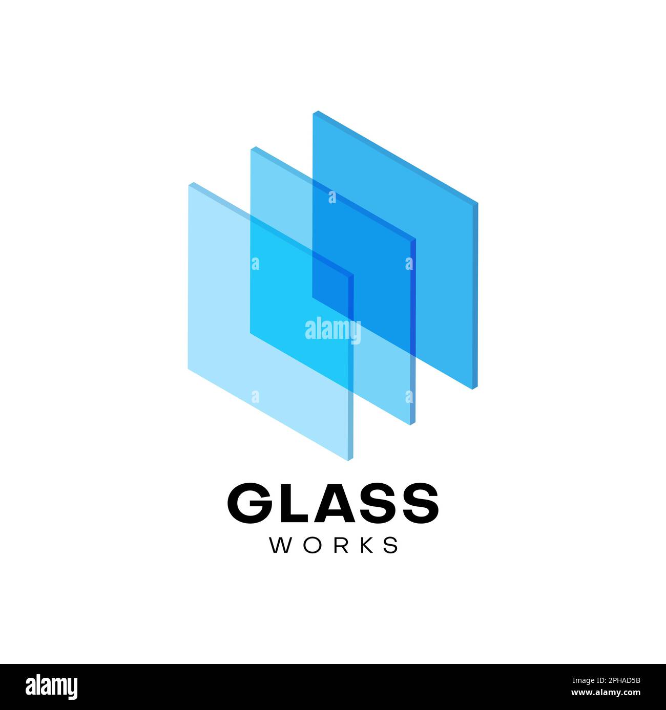 Glass sheets vector icon with clear transparent panels for window, door ...