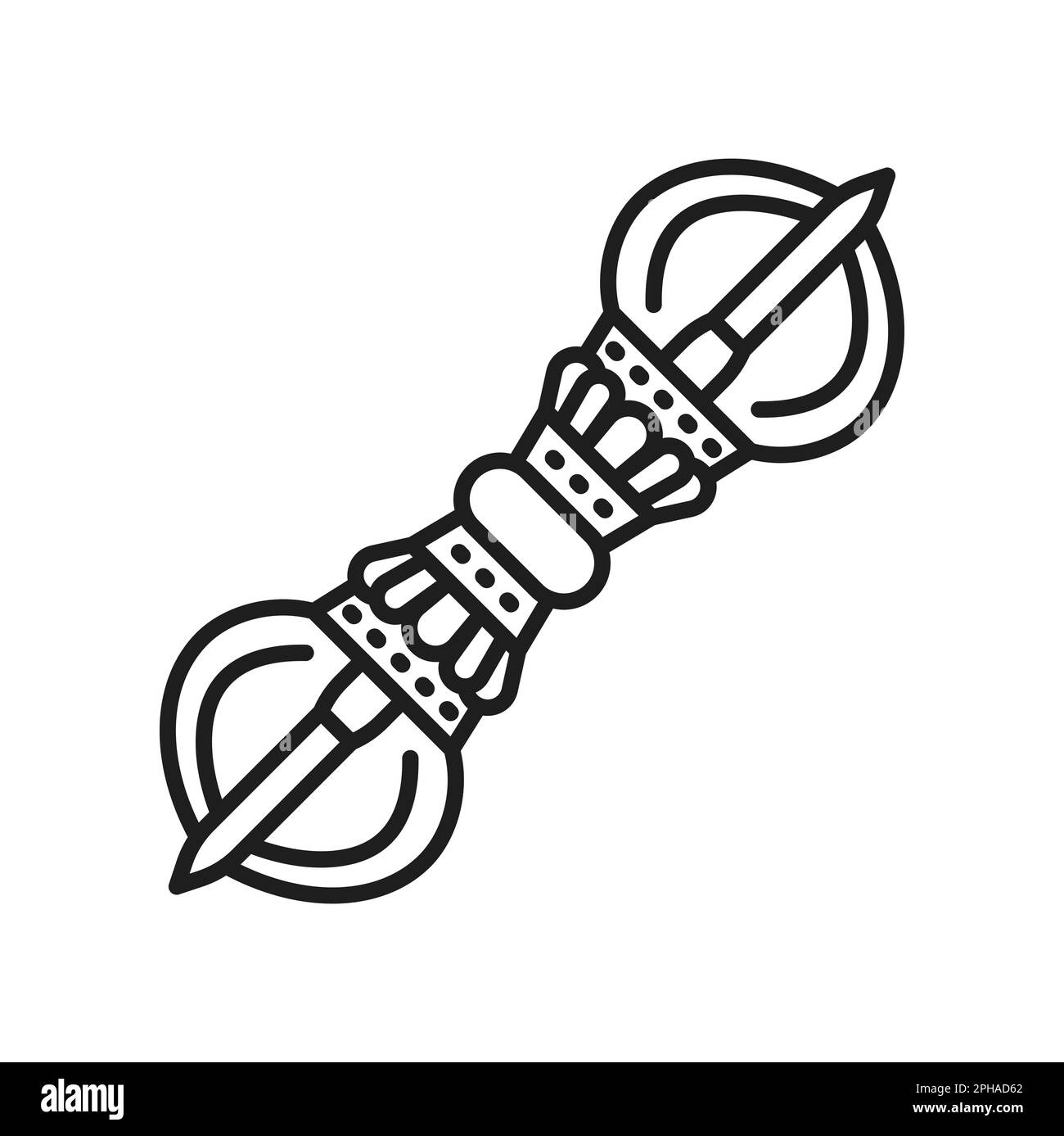 Buddhism religion icon, Buddha Vajra weapon of Buddhist ritual, vector ...