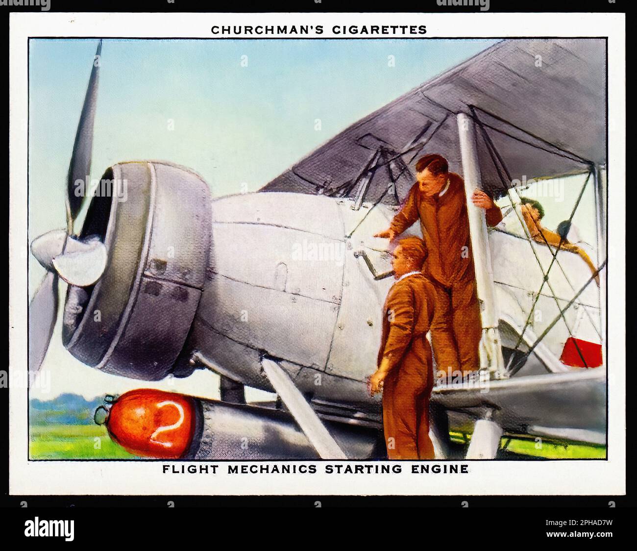 Starting Engine - Vintage Cigarette Card Stock Photo - Alamy