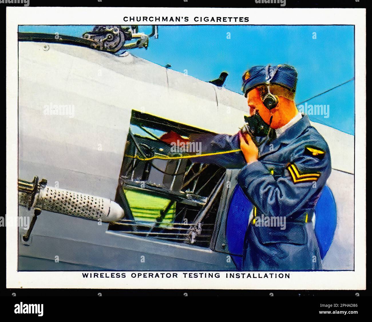 Wireless Operator Testing - Vintage Cigarette Card Stock Photo - Alamy