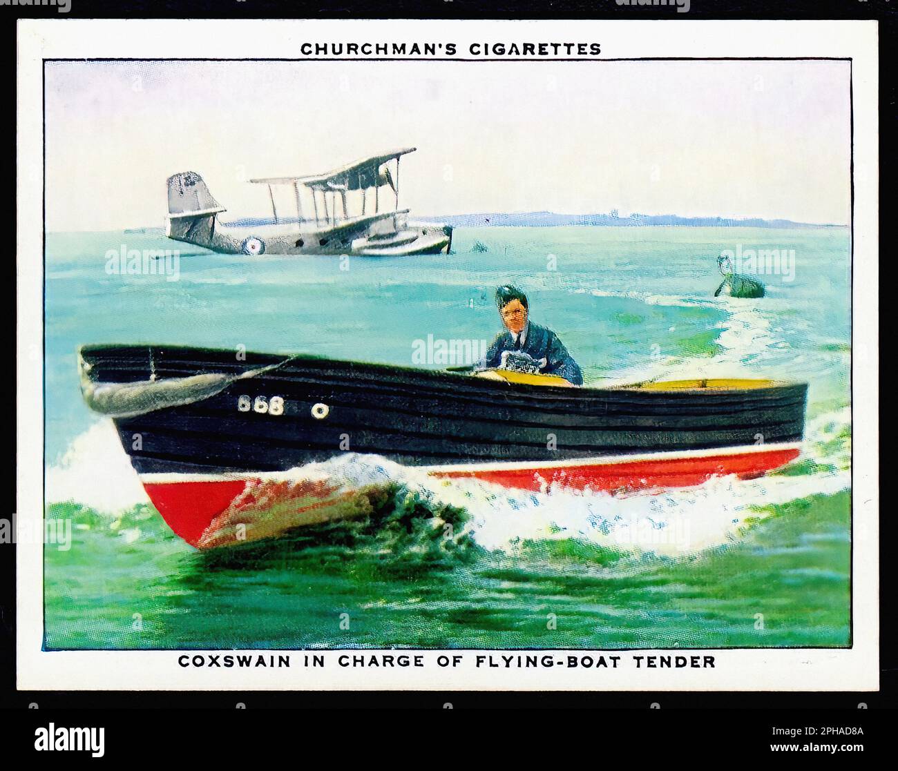 Flying Boat Tender - Vintage Cigarette Card Stock Photo - Alamy