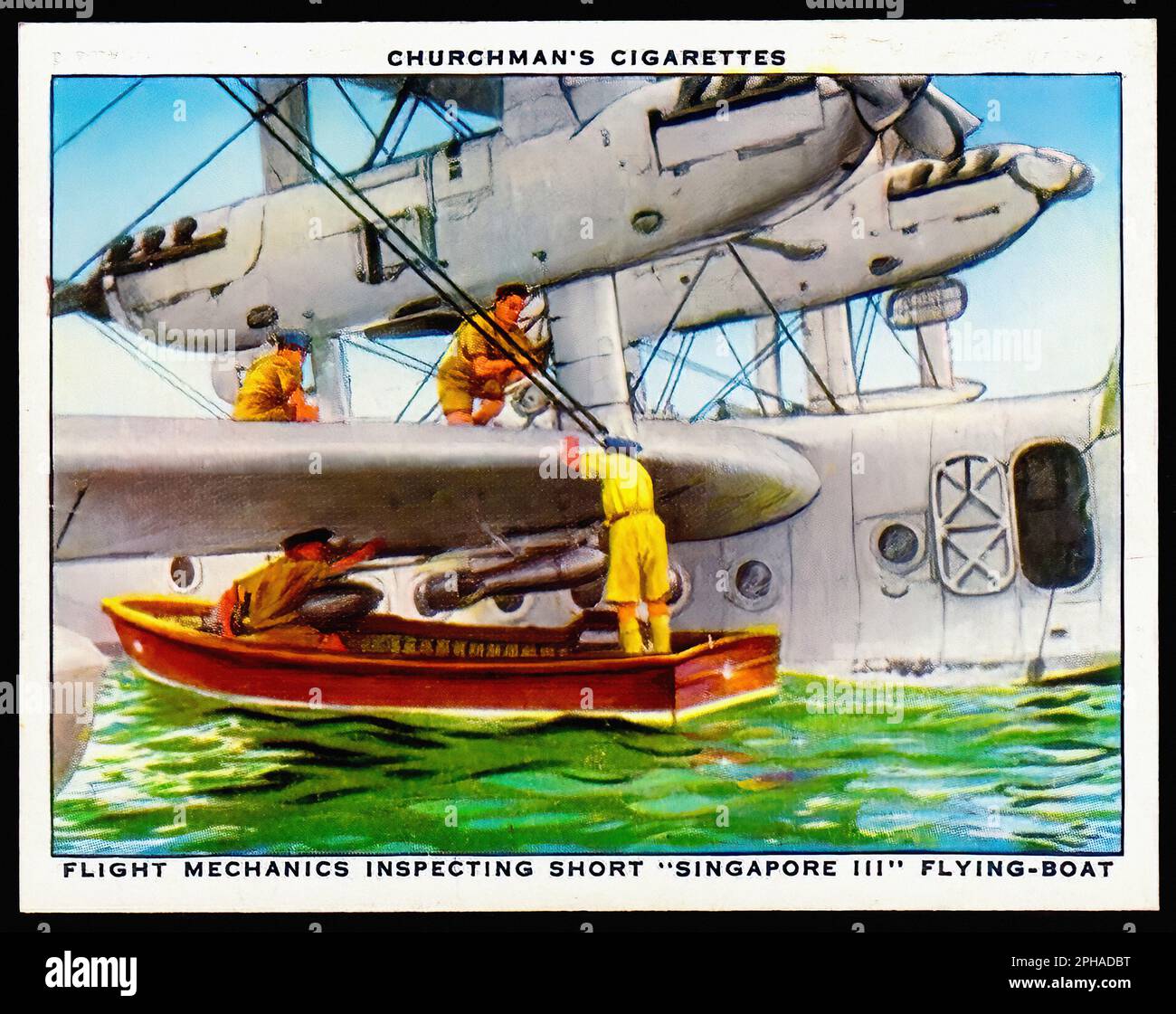 Short Singapore Flying Boat - Vintage Cigarette Card Stock Photo - Alamy